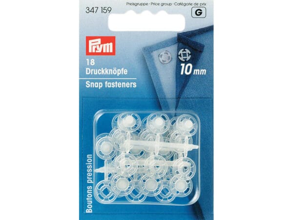 Prym Patentknapper - 10 mm/ 18 stk - transparent - Rasmus Design