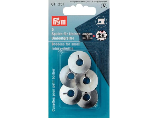 Prym Bobbins for small rotary shuttle metal 21,2 mm - Rasmus Design